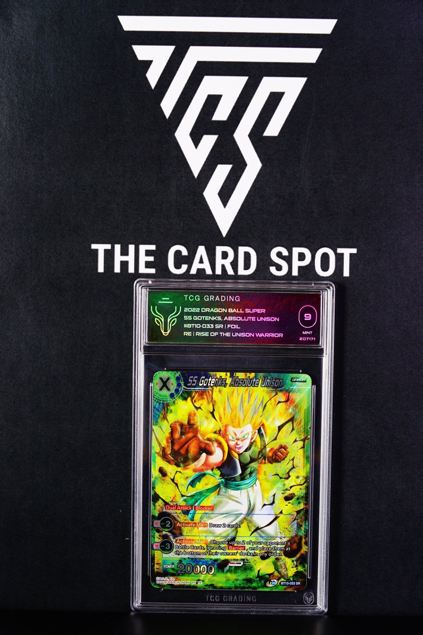 BT10-033 SR - SS Gotenks, Absolute Unison - TCG 9 - Dragon Ball Card (PSA) – THE CARD SPOT PTY LTD.