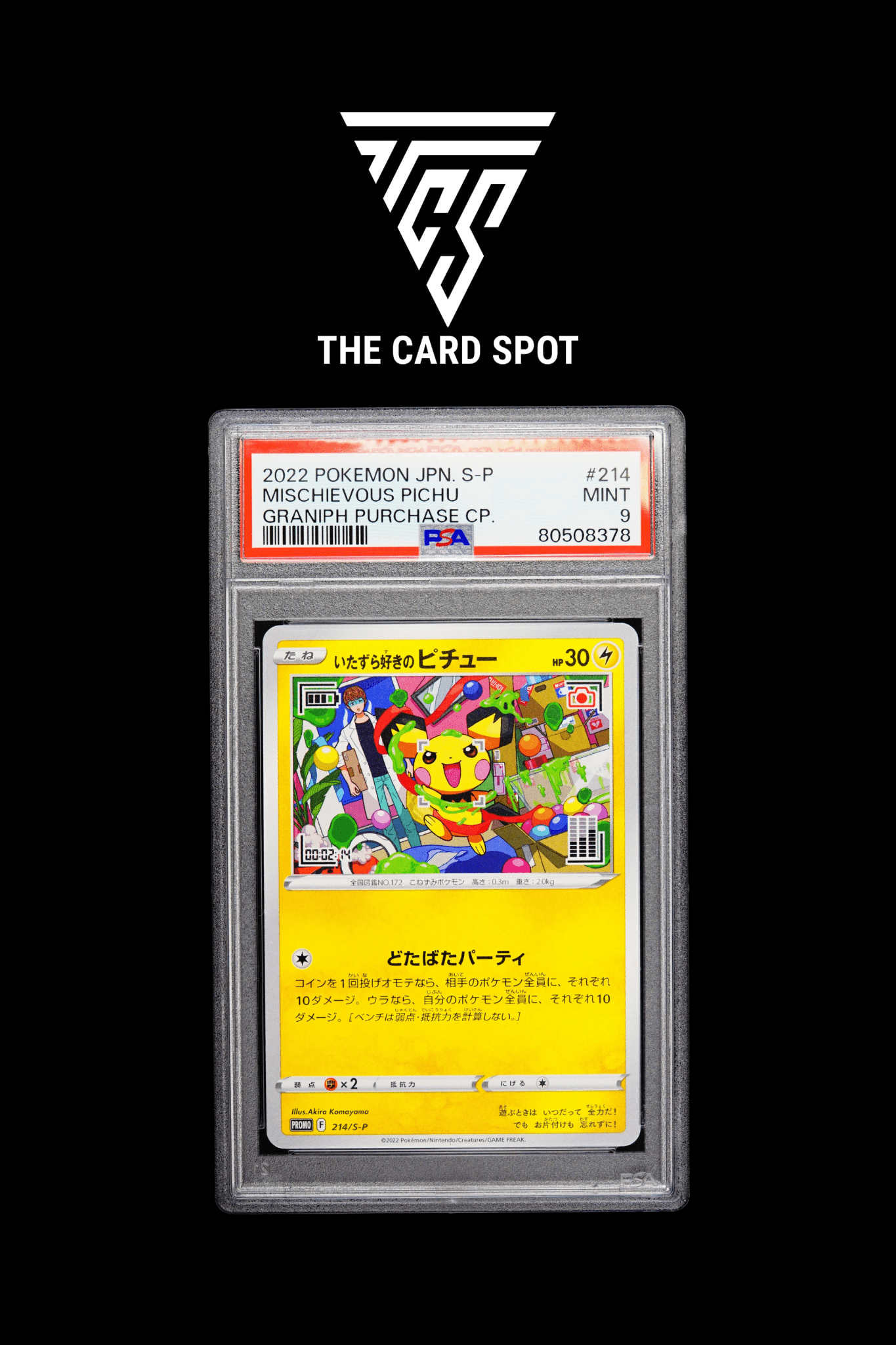 214/S-P Mischievous Pichu PSA Mint 9 - Pokemon TCG – THE CARD SPOT PTY LTD.