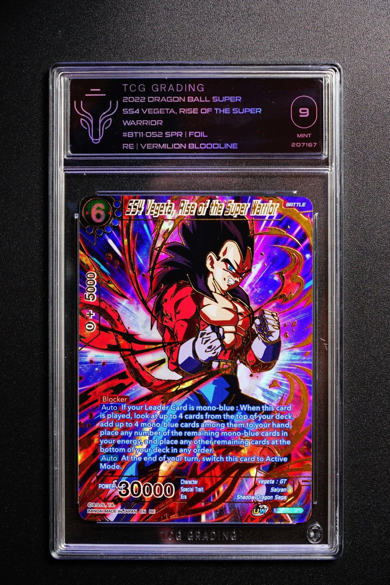 BT11-052 SPR - SS4 Vegeta, Rise Of The Super Warrior TCG 9 - Dragon Ball Card (PSA) – THE CARD ...