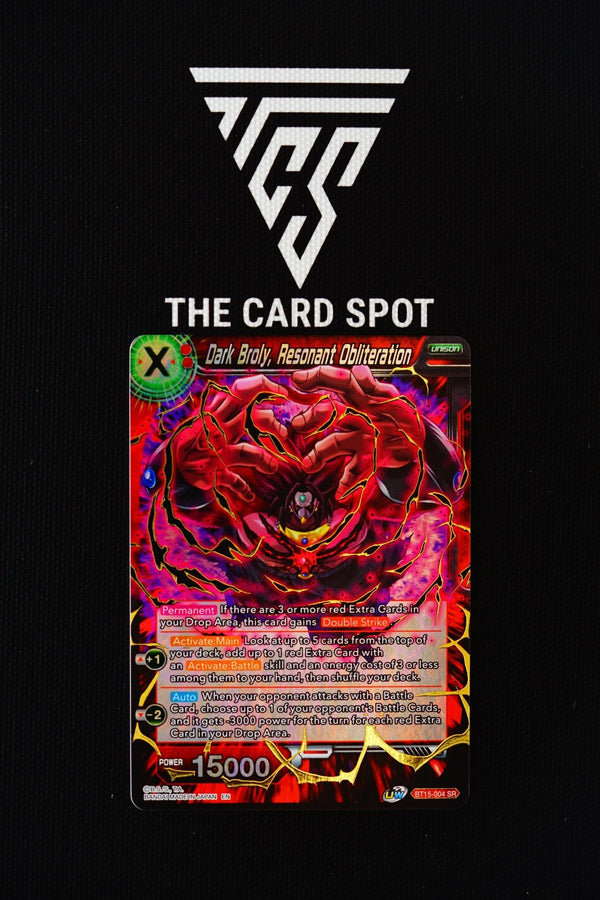 BT15-004 SR - Dark Broly, Resonant Obliteration - Dragon Ball Card – THE CARD SPOT PTY LTD.