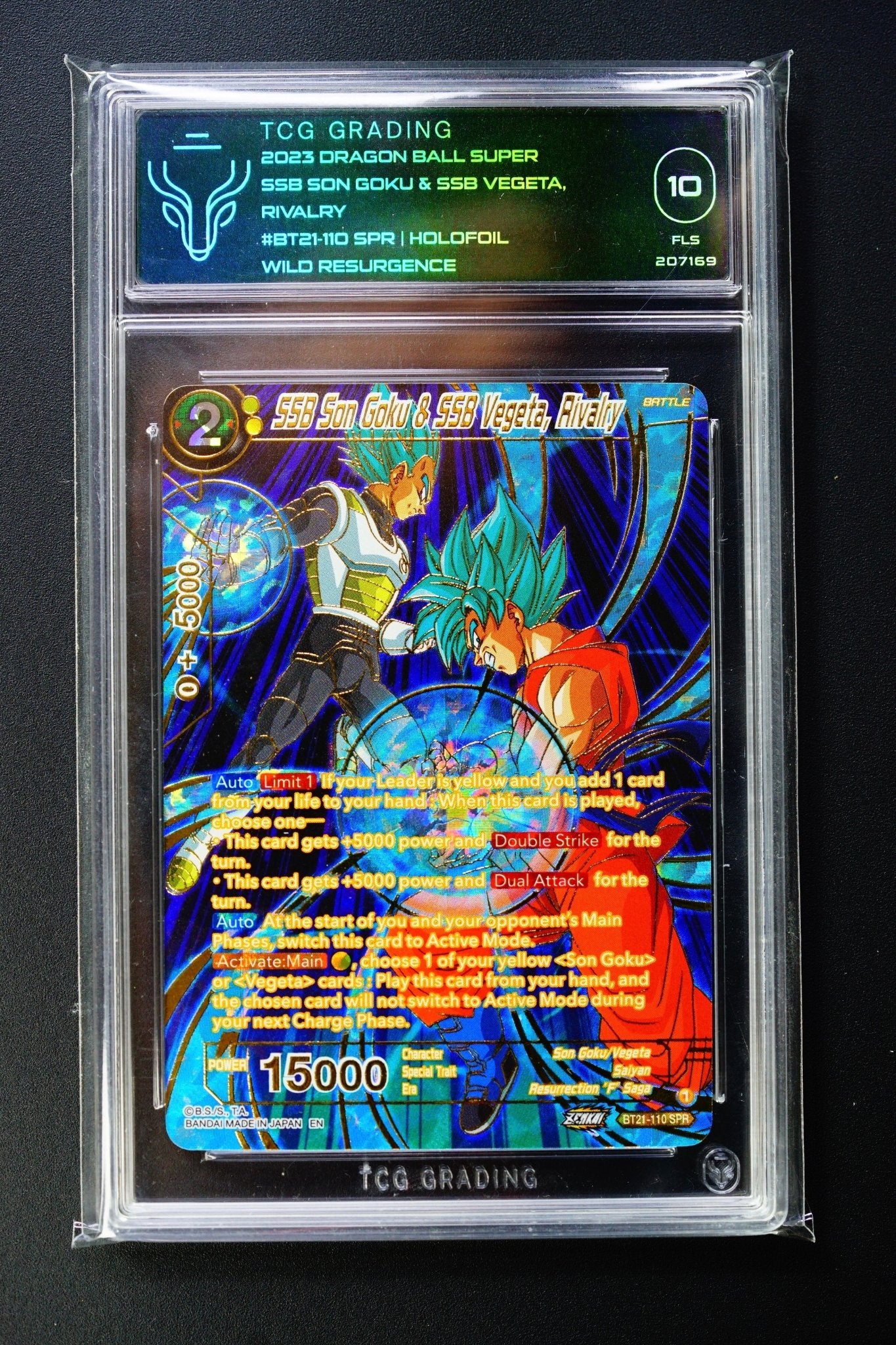 BT21-110 SPR - SSB Son Goku & SSB Vegeta - TCG 10 (PSA) Dragon Ball Card – THE CARD SPOT PTY LTD.